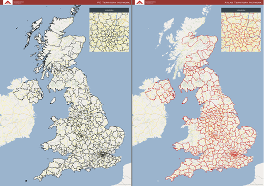 Natural boundaries and franchise territories | Atlas Mapping
