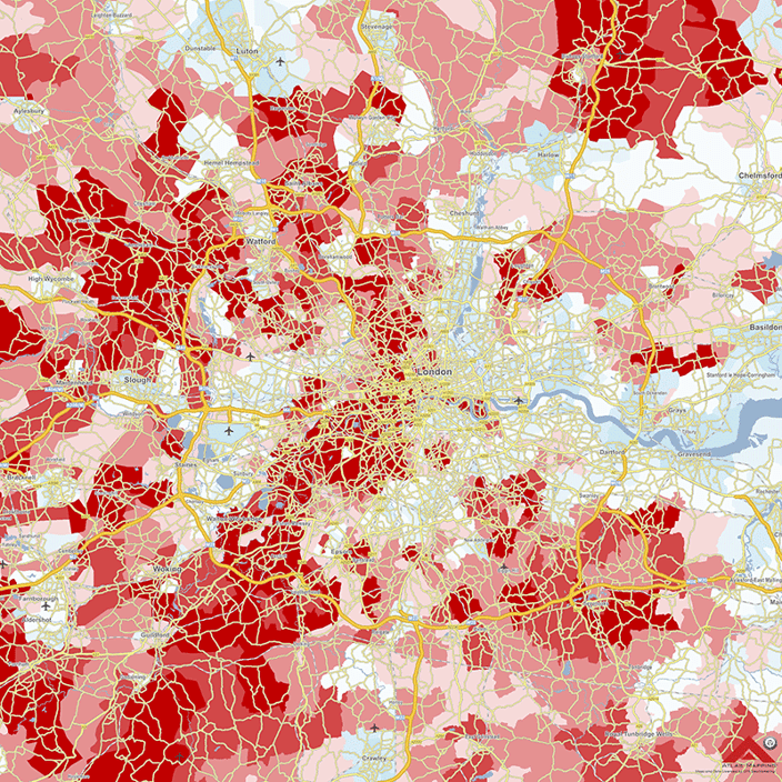 Affluence in the UK | Atlas Mapping